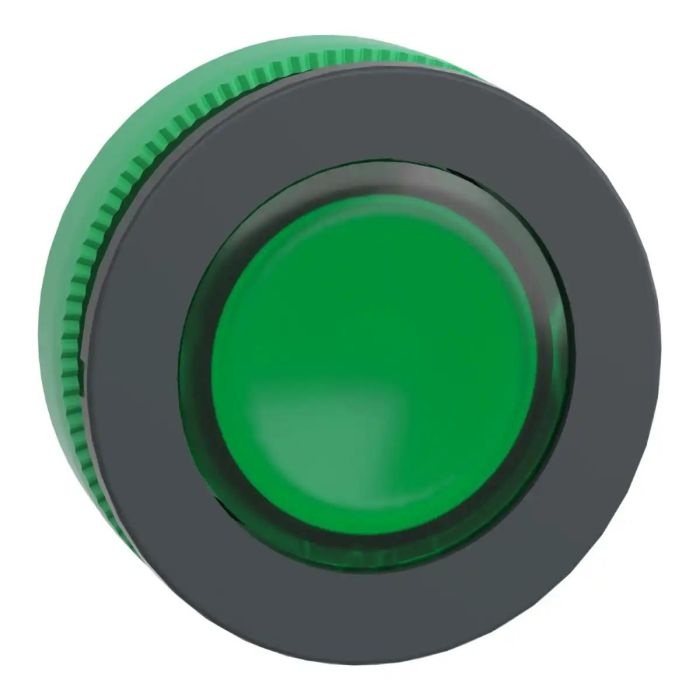 Head for illuminated push button, Harmony XB5, plastic, green flush mounted, 30mm, universal LED ...